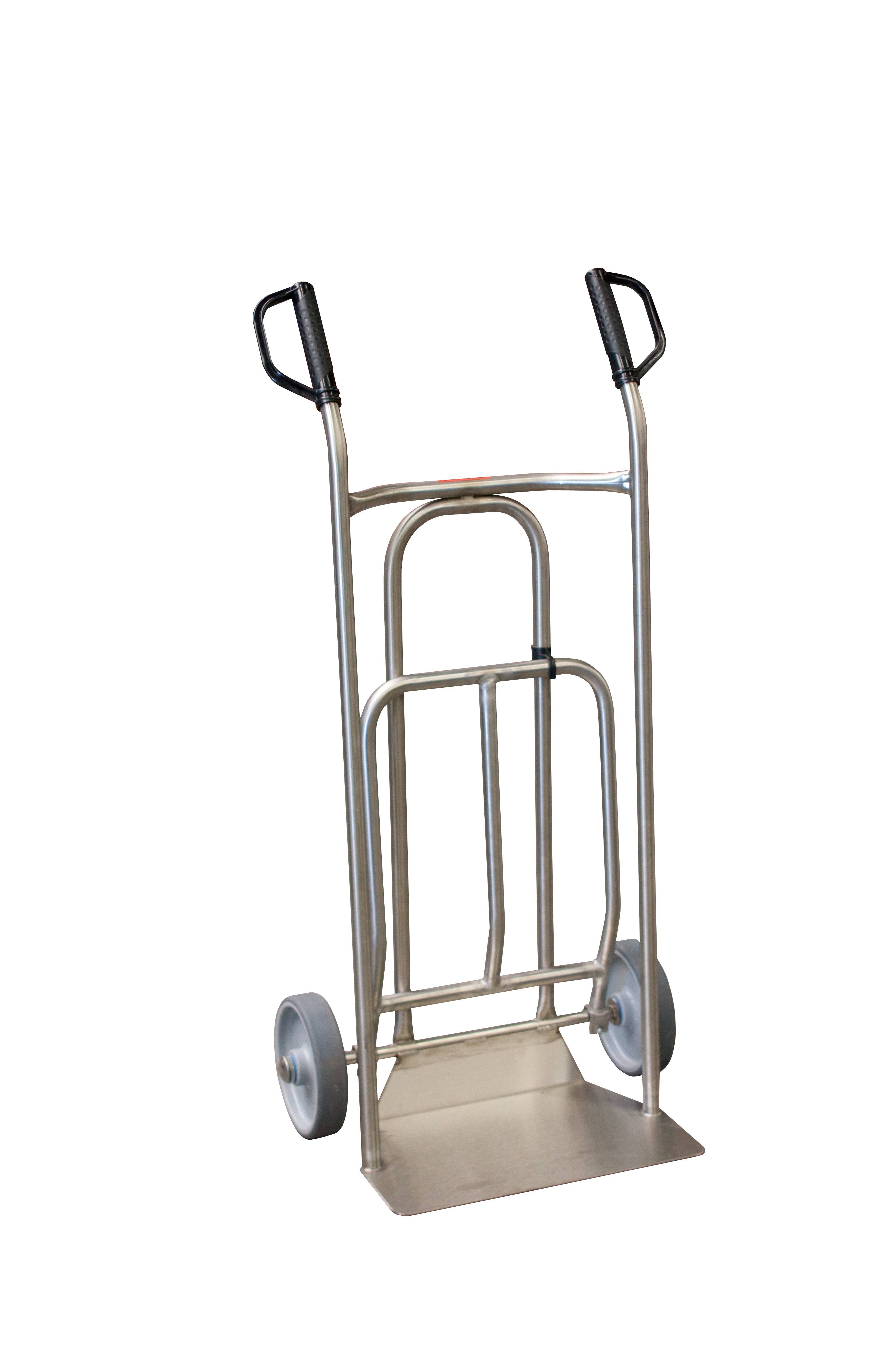 Diable inox tablier incurvé 250 kg - Bavettes fixe et repliable | M...
