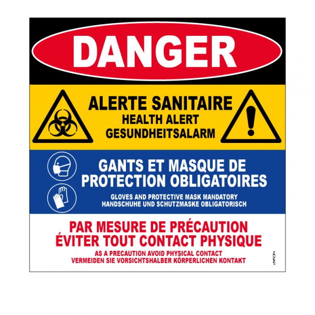 Panneau "Danger alerte sanitaire" | M-D-R